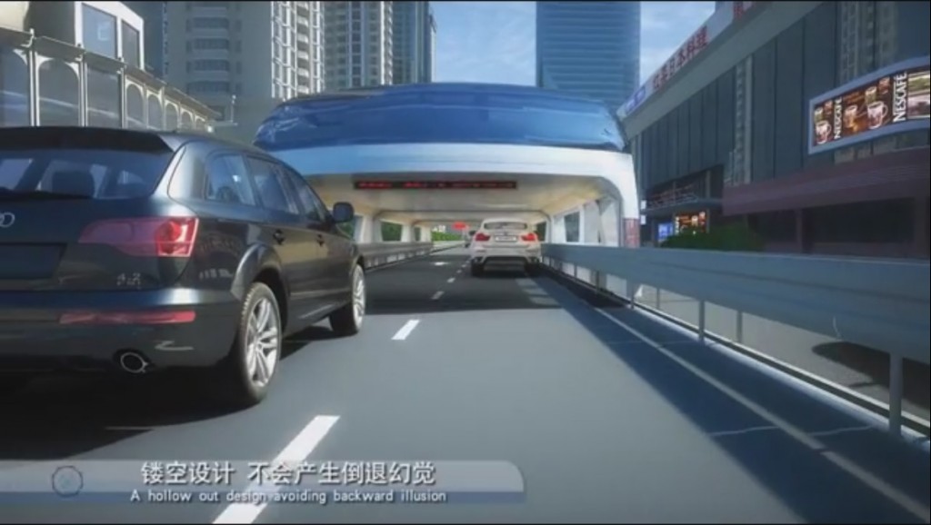 จีนเปิดตัวนวัตกรรมขนส่งมวลชนยกระดับ Transit Elevated Bus (TEB)