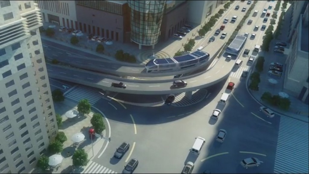 จีนเปิดตัวนวัตกรรมขนส่งมวลชนยกระดับ Transit Elevated Bus (TEB)